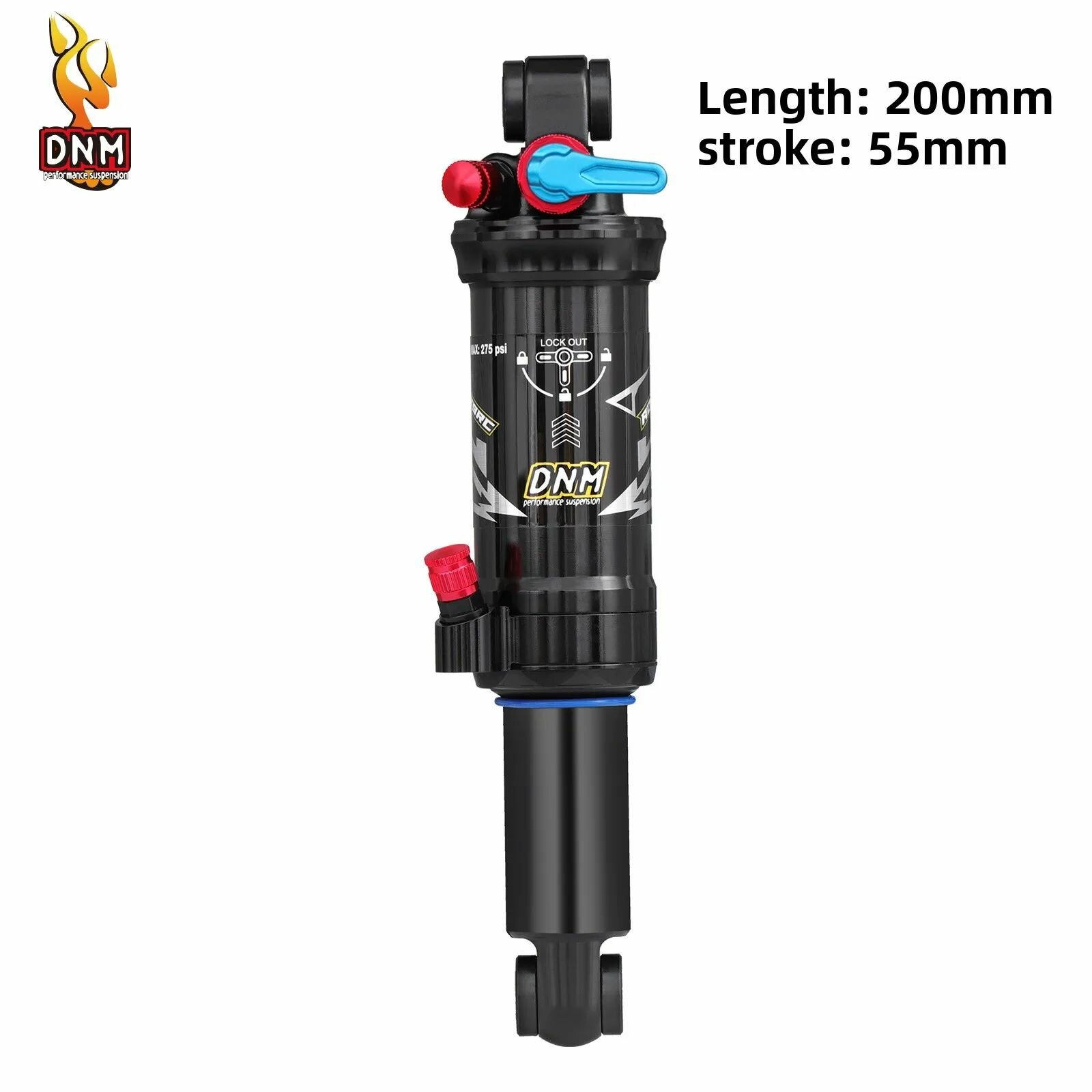 Пневматический амортизатор DNM AO-39RC для горного велосипеда, мягкий задний амортизатор для бездорожья, задний бампер 165 мм, 190 мм, 200 мм