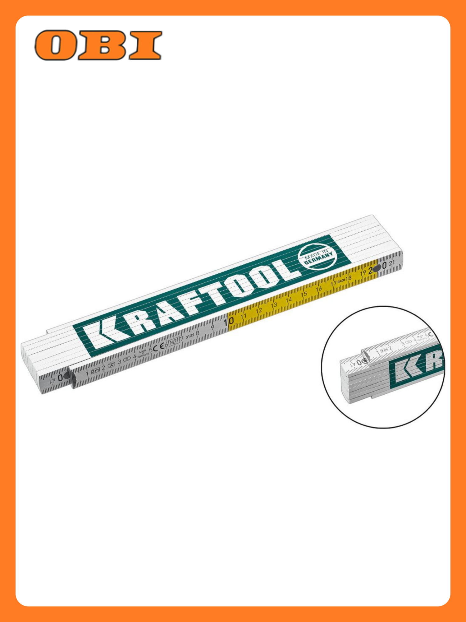 Линейка складная Kraftool, дерево, 2м, точность 3.0, двусторонняя разметка