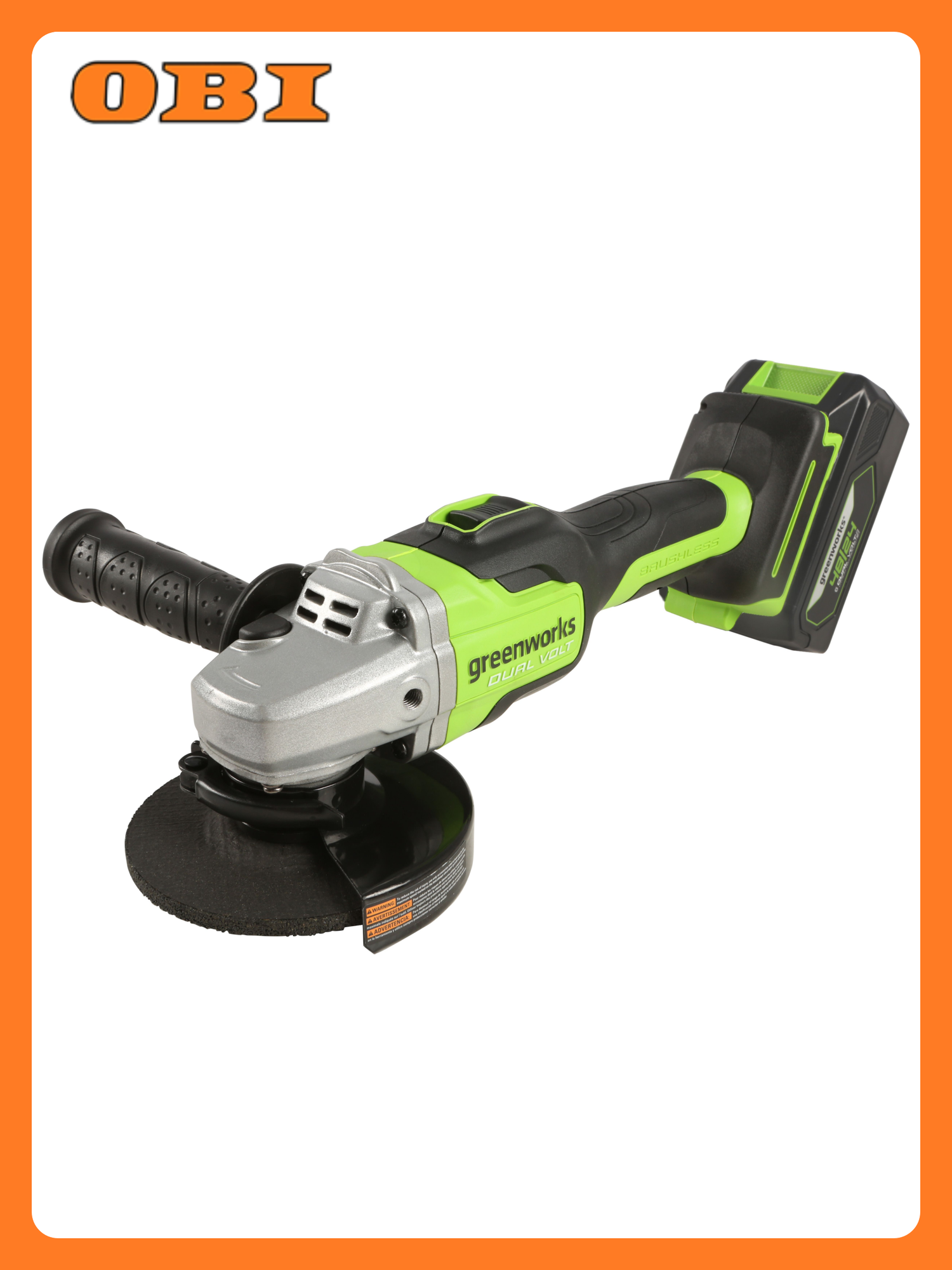 Шлифмашина угловая аккумуляторная Greenworks GD24AG 24В с АКБ и ЗУ