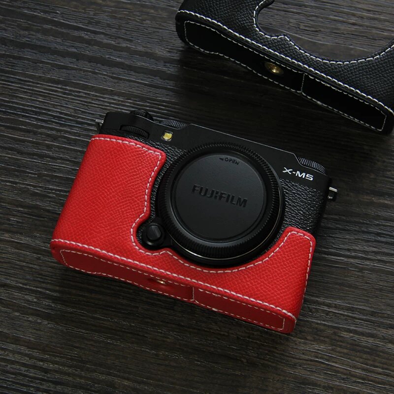Чехол для камеры Fuji xm5, кожаный чехол-кобура XE5, кожаная сумка для камеры xs10, чехол X-S20 Красный[X-M5]Твиловая