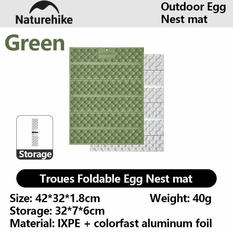 Naturehike коврик для кемпинга Green 42*32 см