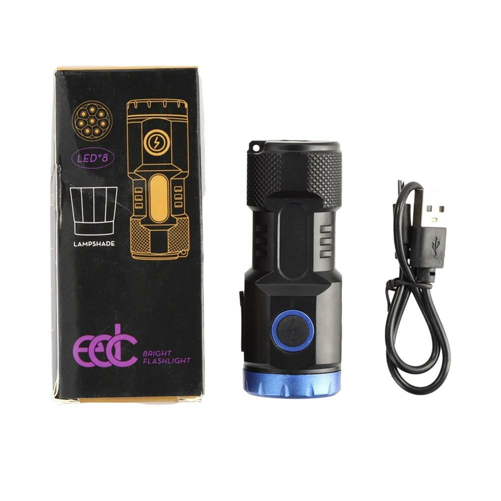 Фонарик аккумуляторный светодиодный - Мини карманный фонарик с зарядкой от сети USB Type C