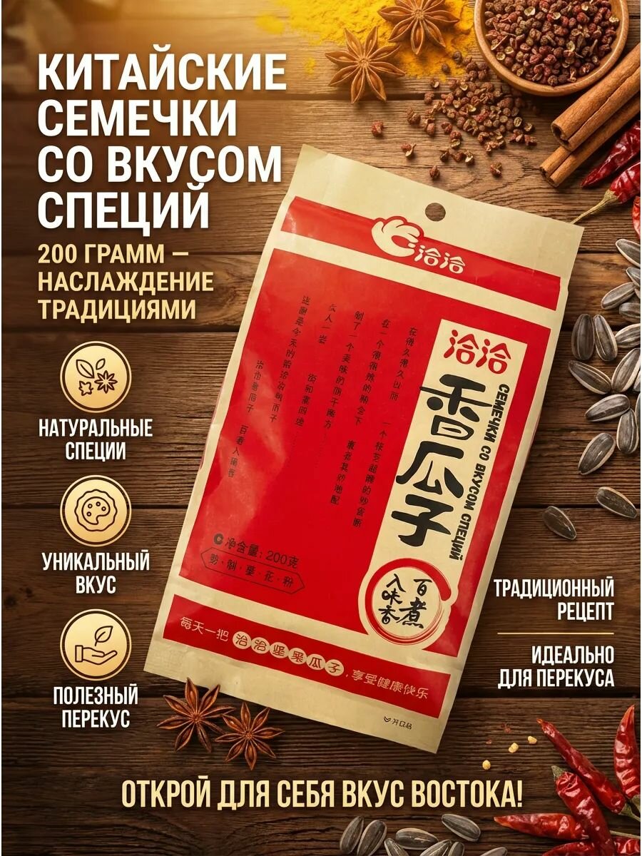 Китайские семечки со вкусом специй, 200 гр