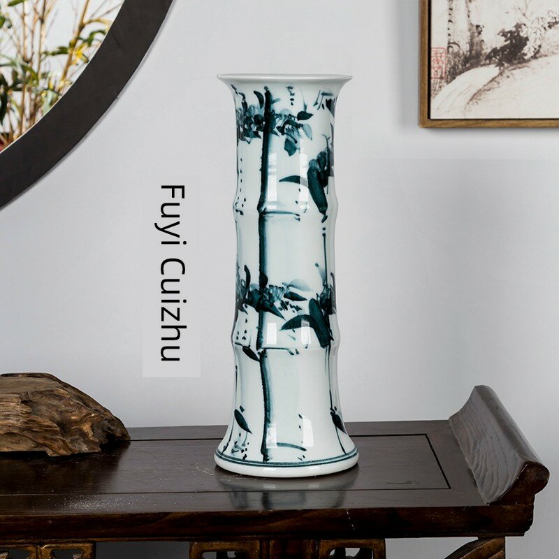 Счастливая бамбуковая ваза, цветочная композиция, украшения, Цзиндэчжэнь, керамика для гостиной, напольная очень