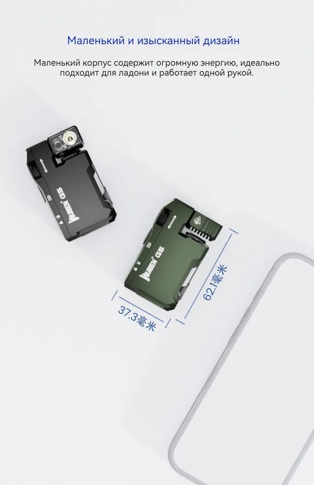 Портативный фонарик Wuben G5, 400 лм, поворотная головка, RGB, магнит, для походов и ремонта — фото 1