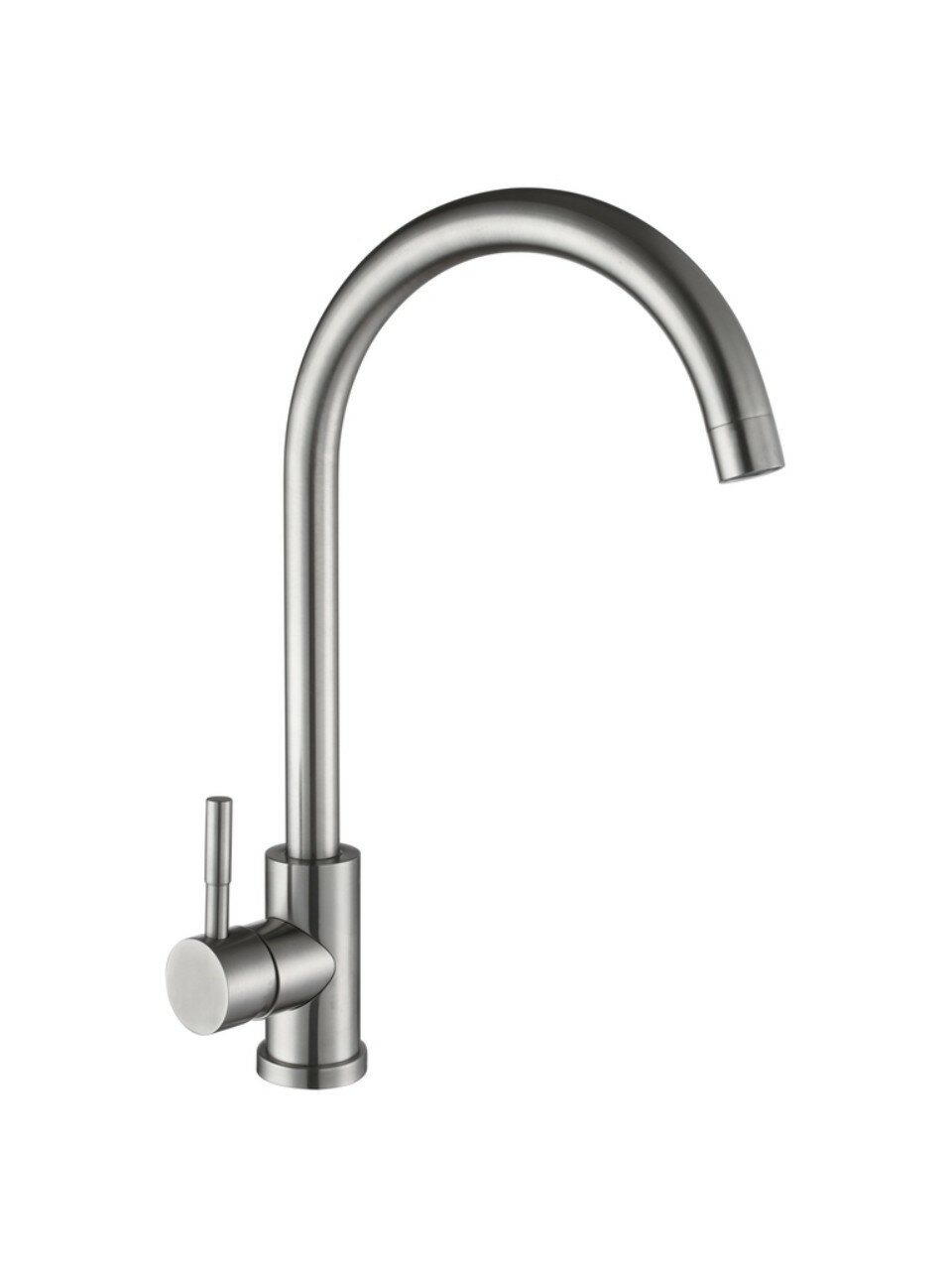 Смеситель для кухни Антей Булат 511514-ANT, нержавеющая сталь, высокий излив, однорычажный, серебристый