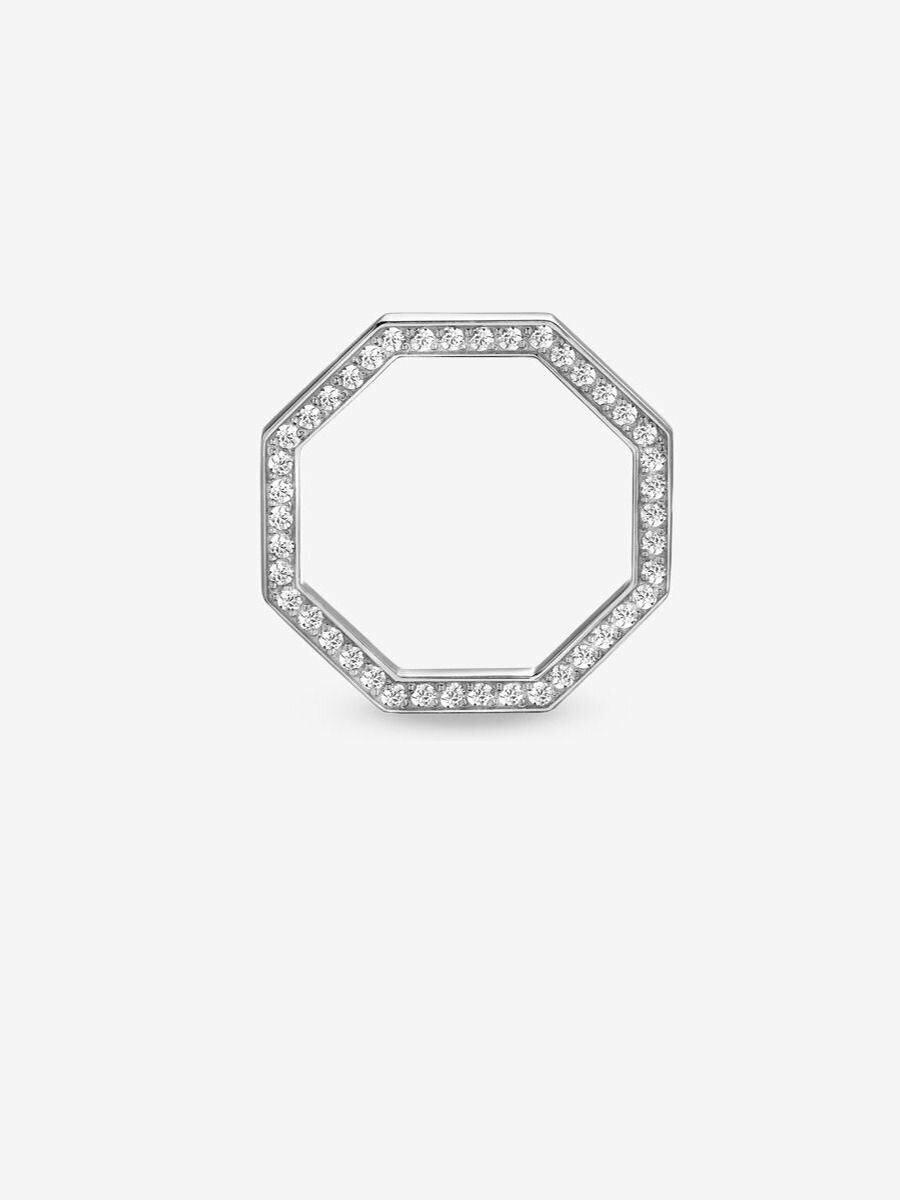 Кольцо тонкое FLEUR DE NEIGE JEWELRY, серебро, 925 проба, родирование, фианит, размер 16.5, серебристый — фото 1