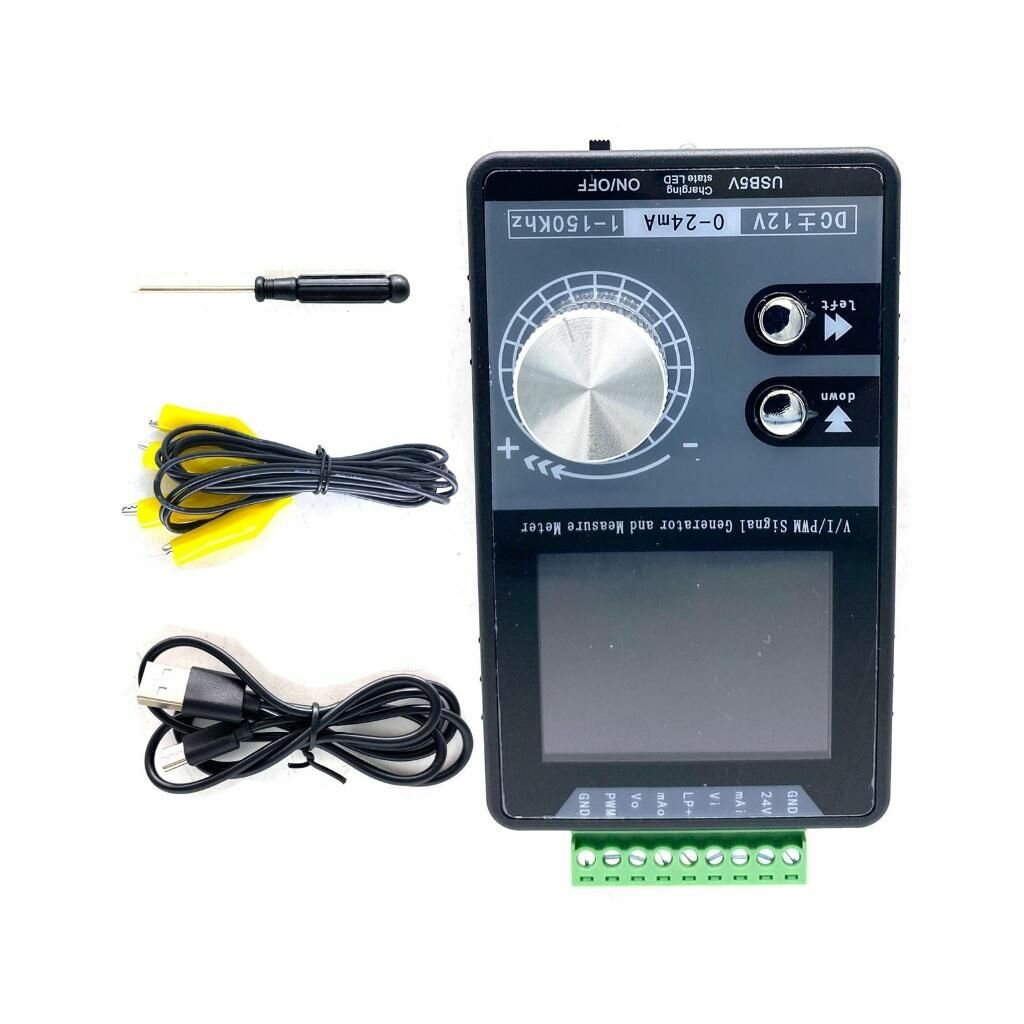 Многофункциональный ручной генератор сигналов с выходом тока 0-24 мА и напряжения 12 В, цветной экран 2', частота 1-150 кГц