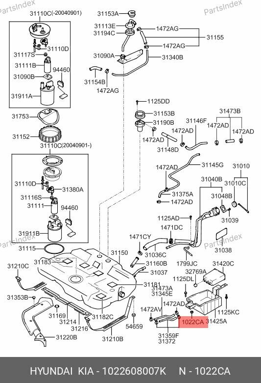 Гайка М40, HYUNDAI/KIA/MOBIS 1022608007K