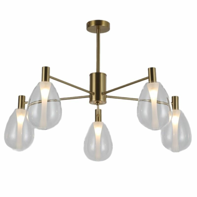 Люстра подвесная росток MDG40593/5 5х20W G9 d750 h600 цвет латунь