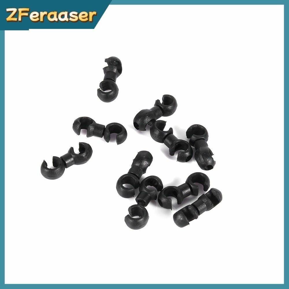 10x S-образные зажимы для крепления тормозного троса (черный)