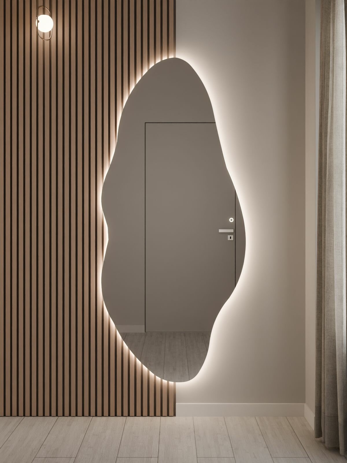 Зеркало 181х81 см. CLOUD MIRROR М4 настенное фигурное сенсорное