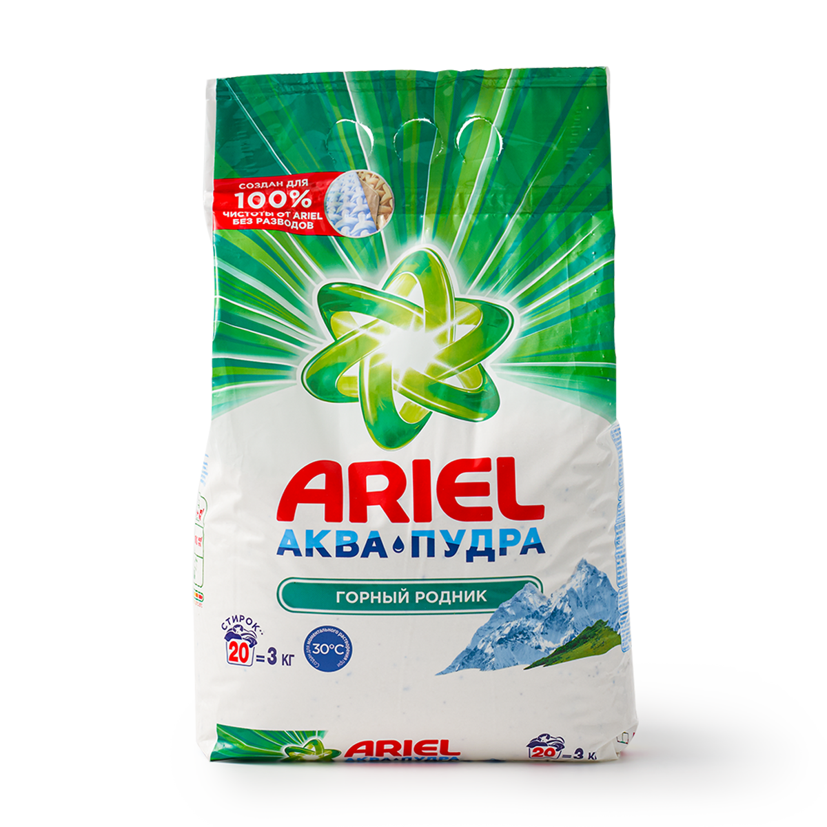 Стиральный порошок Ariel "Горный родник", для цветных тканей, 3 кг