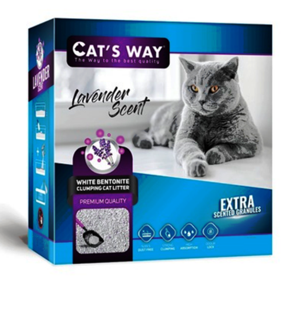Наполнитель для кошачьего туалета Cats way Box, в коробке с ароматом лаванды 6 л (5,1 кг)
