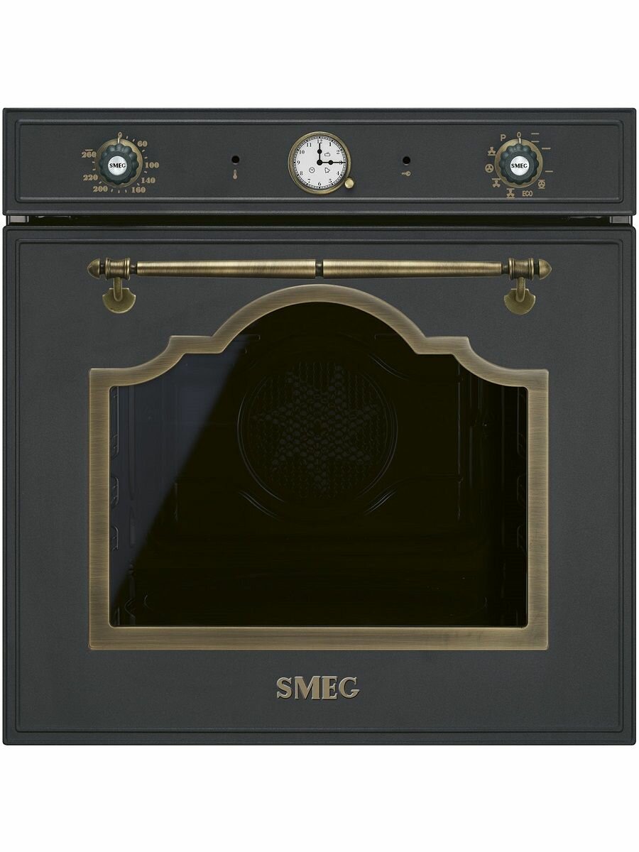 Встраиваемый духовой шкаф SMEG SFP67C1TAO, антрацит/латунь