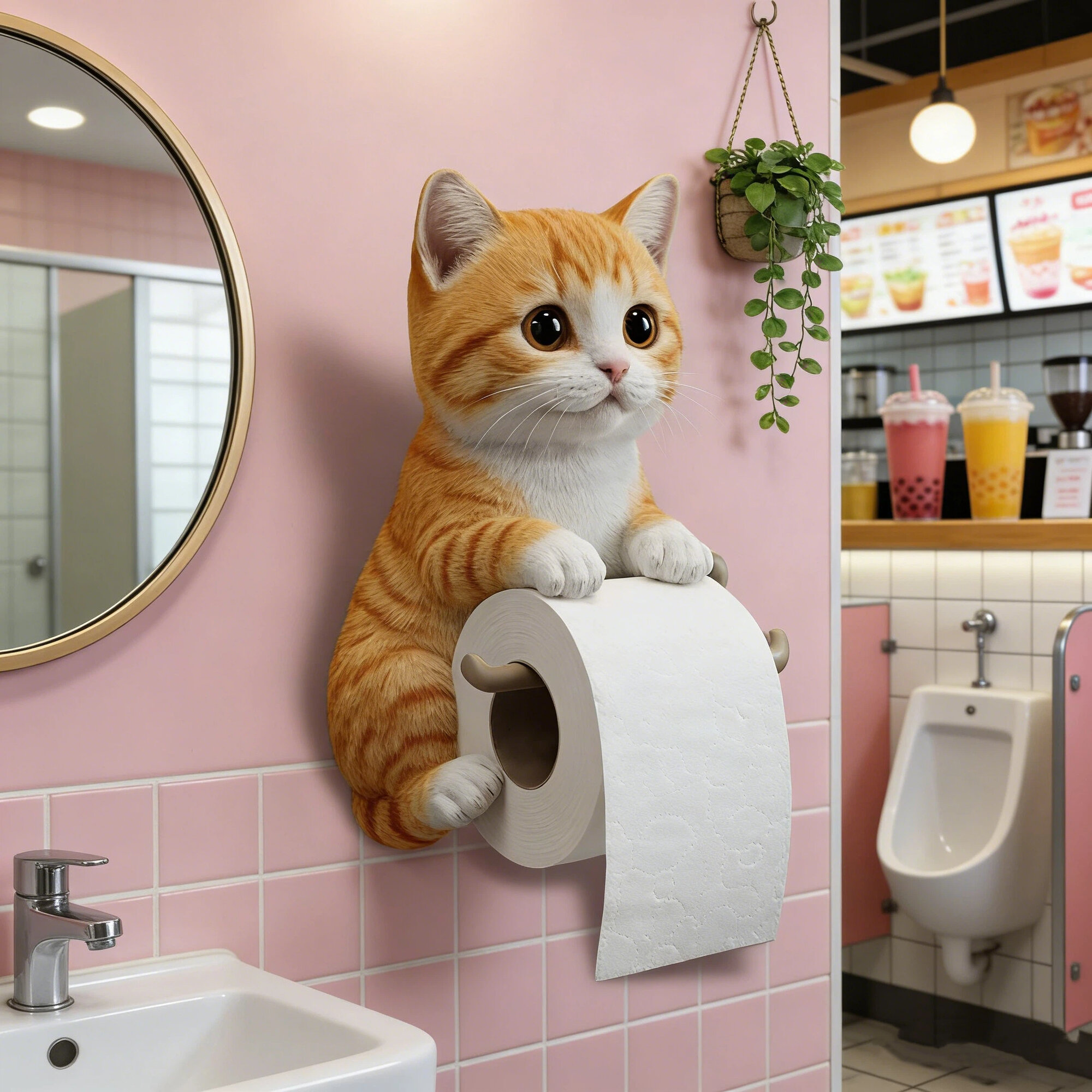 Оригинальный держатель для туалетной бумаги с фигуркой кошки, стильный декор для ванной комнаты из качественной смолы