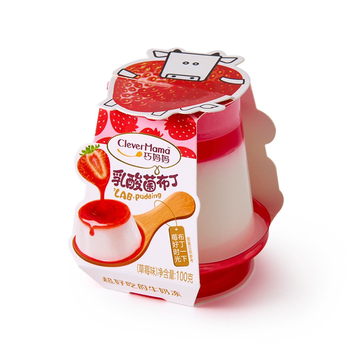 Пудинг Clever Mama "Клубника", порционный, 100 граммов, 1 упаковка