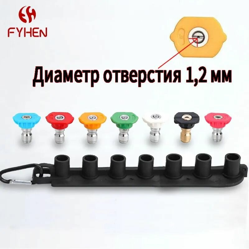 FYHEN насадок для форсунок Power Washer на Керхер 7 шт В упаковке +Набор для хранения