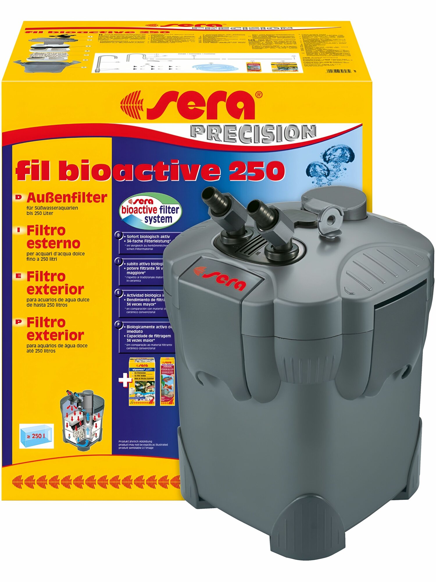Внешний фильтр для аквариума SERA "fil BIOACTIVE 250", 750 л/ч, 30603