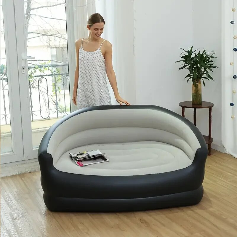 1 шт, портативная надувная кровать для улицы, двухместный диван для отдыха, складное надувное кресло для кемпинга, флокирова.