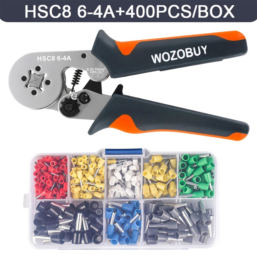 Обжимные клещи WOZOBUY HSC8 6-4 с 400 шт. клемм