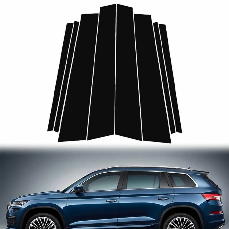 8 шт. накладки на оконные стойки и двери для Skoda Kodiaq 2017-2024, наклейки на внешние стойки автомобиля