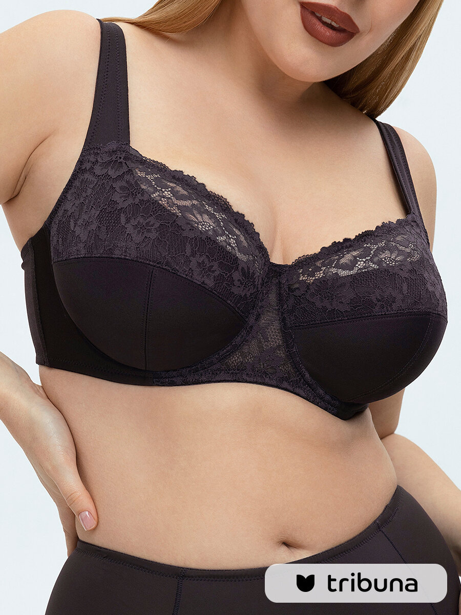 Бюстгальтер закрытая мягкая чашка на косточках широкая бретель