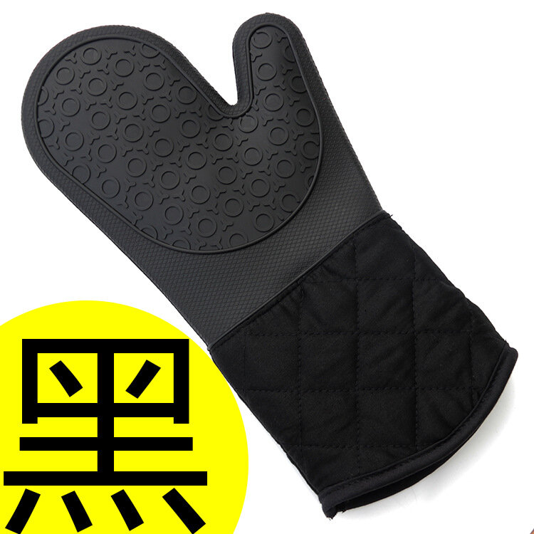 Черные термостойкие перчатки с силиконовым покрытием для микроволновки и духовки, водонепроницаемые и нескользящие, из