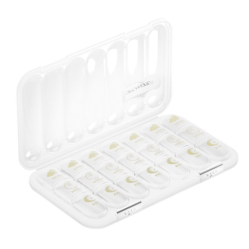 Портативная коробка для таблеток на семь дней в неделю, портативная коробка для дозирования лекарств, коробка для напоминания о трех едах в день, дозатор лекарств большой емкости