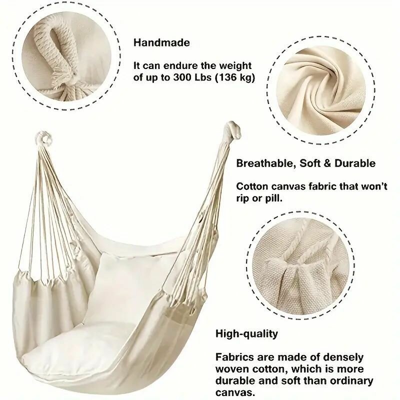 Кросс-бордерный хит продаж: подвесное кресло Temu, уличная подвесная корзина, качели, кресло для общежития, студенческое кресло, гамак для взрослых и детей