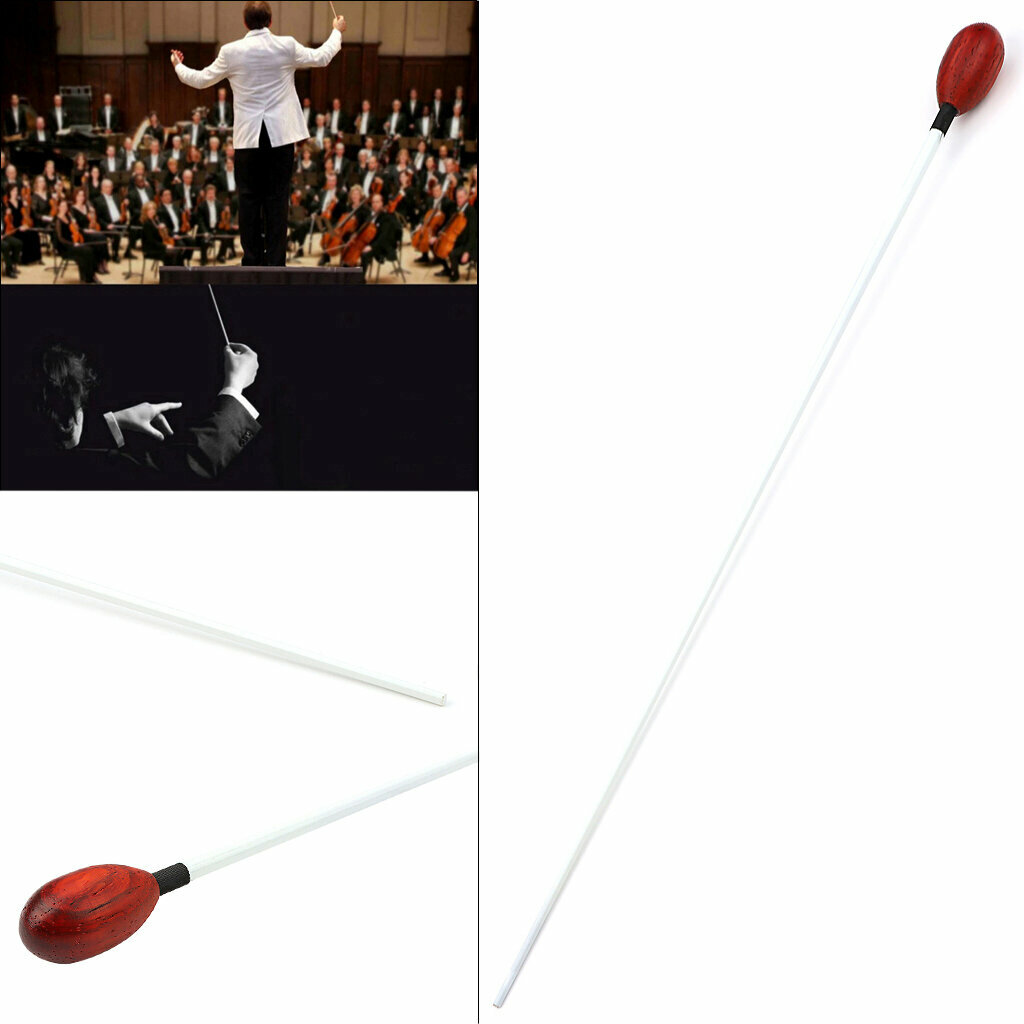 Палка дирижера для музыкального директора, музыкальный инструмент, концерт, ритм, оркестр, Малый цилиндр, материал: стекловолоконная палка с деревянной ручкой, цвет: Как показано на картинке, длина ручки: Примерно 3.58 см, общая длина: Примерно 36.8 см,