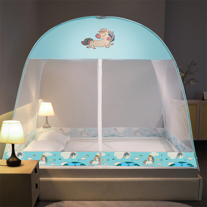 Оптовая летняя монгольская юрта с двойной дверью, складная москитная сетка для студенческого общежития, не требует установки, для домашнего использования, детская сетка, экспорт