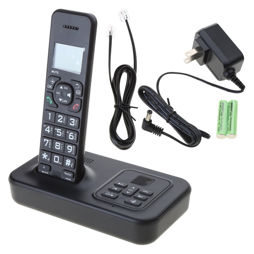 Handset Cordless Phone with Answering Machine Caller LCD Support 16 Languages