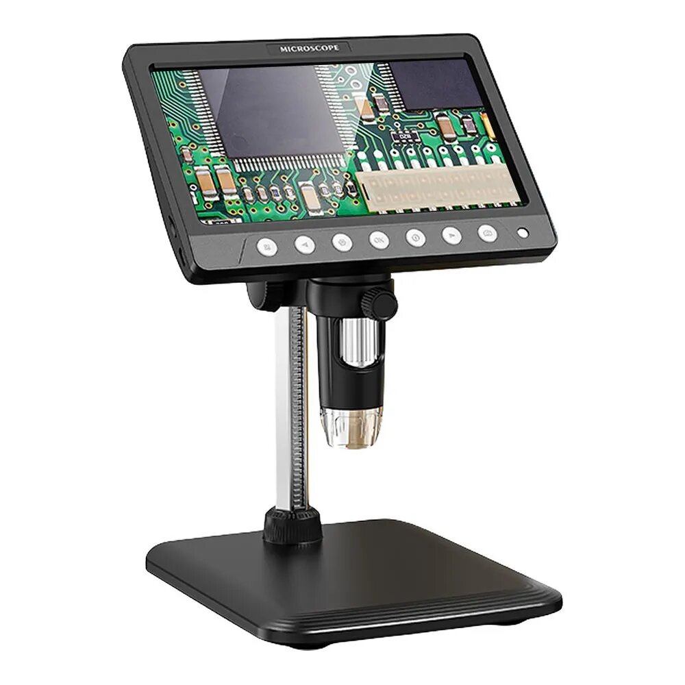 7-дюймовый цифровой микроскоп IPS, 5 МП HD-объектив, паяльный микроскоп, 8 светодиодов, регулировка света