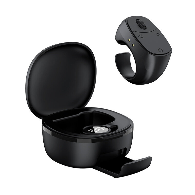 Пульт Bluetooth для телефона кольцо авто лайк переключение страниц фото зум JX12 с зарядным кейсом черный