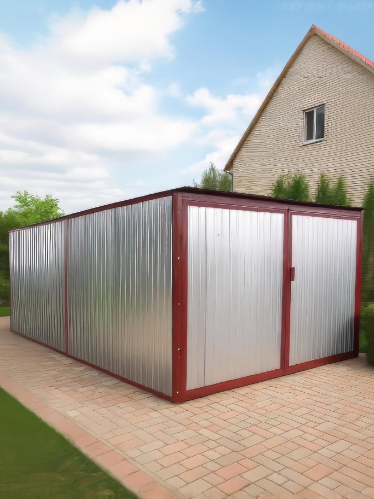 Гараж металлический разборный. Размер 6х3х2.1