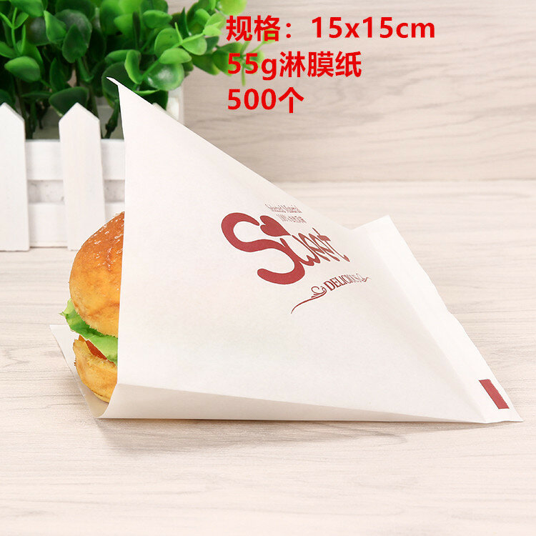 Крафт-бумажный треугольный пакет, одноразовый маслостойкий бумажный пакет, удобная упаковка для еды, мяса, булочек