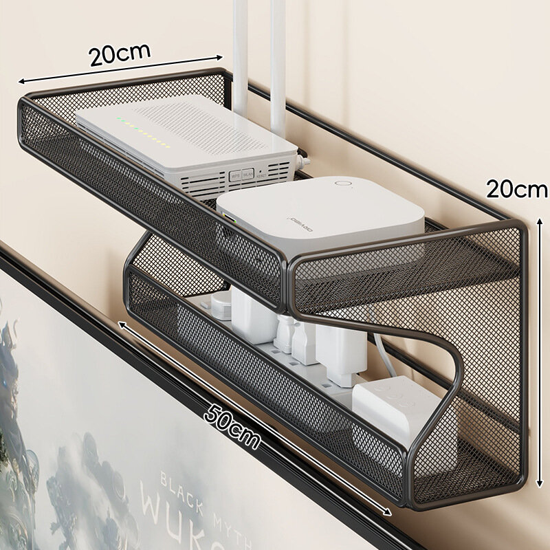 Коробка для хранения WiFi роутера, органайзер для кабелей над телевизором, настенный кронштейн для кошек, полка для приставки без сверления