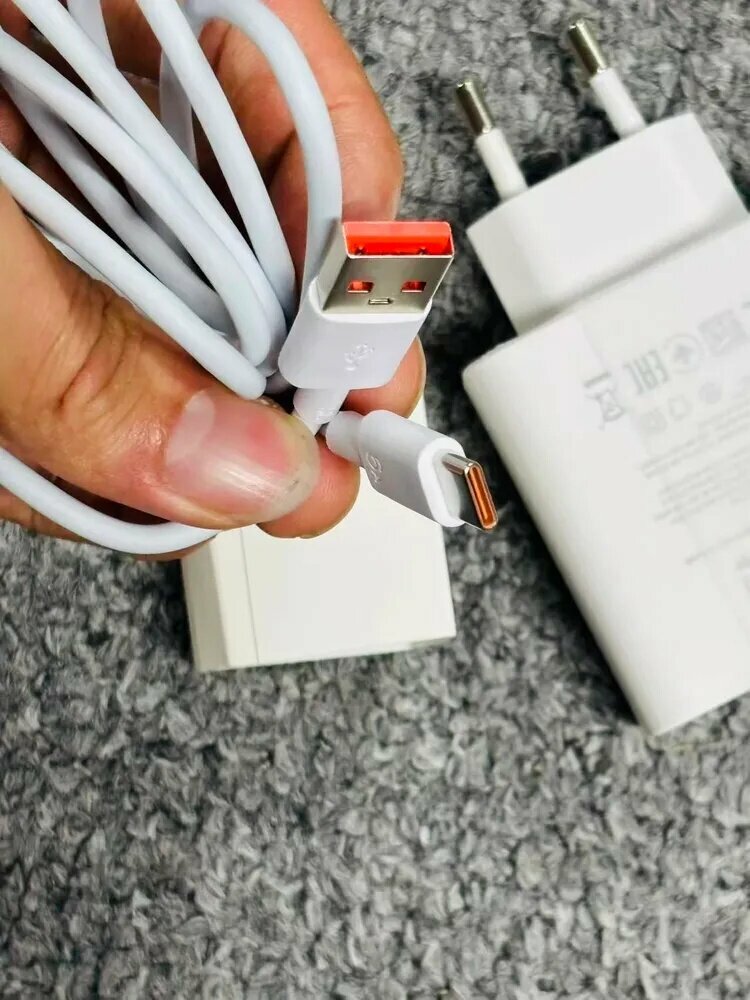 Быстрое зарядное устройство Hua wei мощностью 100 Вт с 1M USB входом, Двухпортовый USB+TypeA, PD/QC3.0 SuperCharge