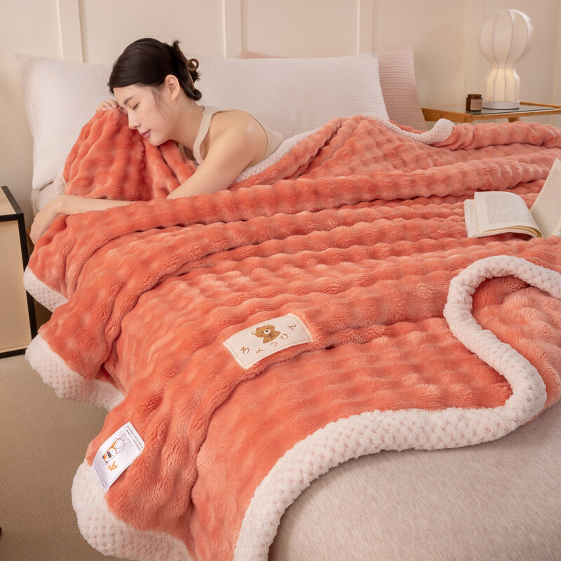 Толстое молочное бархатное одеяло, зимнее утолщенное одеяло, плюшевое одеяло для общежития, офисное одеяло для сна, маленькое одеяло для дивана