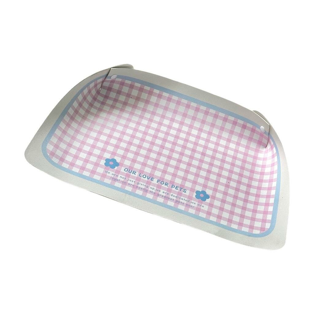 Непроливаемая салфетка-коврик для чаши для домашних кошек из водонепроницаемой и маслостойкой искусственной кожи-розовый