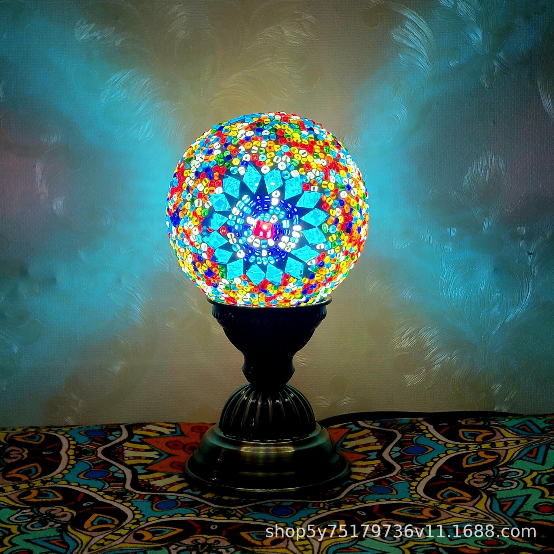 Марокканский экзотический мозаичный прикроватный этнический кафе интернет-знаменитость декор турецкий круглый шарик маленькая ночная лампа настольная лампа