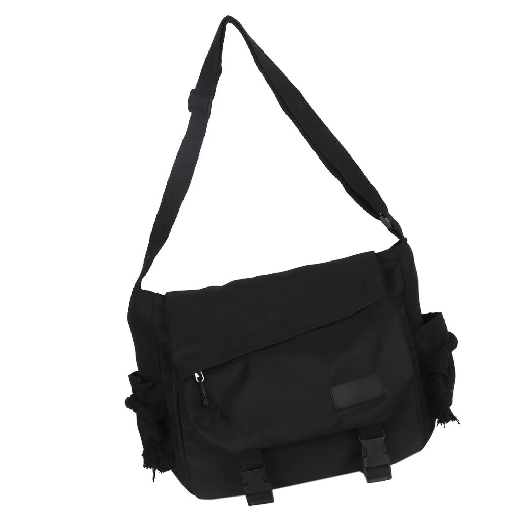 Однотонная нейлоновая сумка через плечо в стиле Харадзюку, вместительная сумка через плечо для подростка, сумка-мессенджер, школьная сумка для студентов