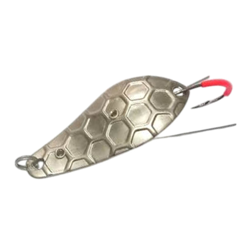 Блесна колеблющаяся незацепляйка Атом 2 СССР соты латунь/никель - размер 6.6 см (тол. 1 мм)