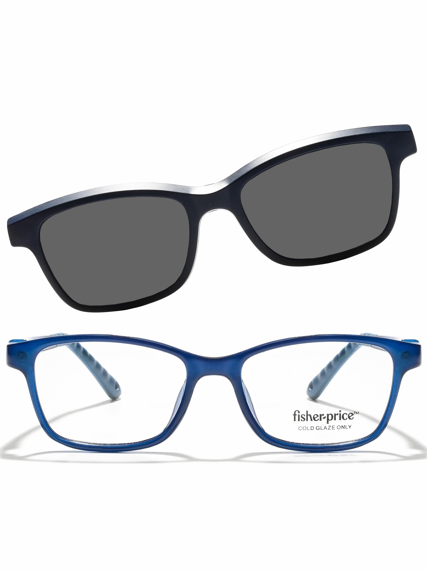 Оправа для очков детская антивандальная Fisher Price (Фишер Прайс) FPCL002 BLUE 47 с солнцезащитным клипоном