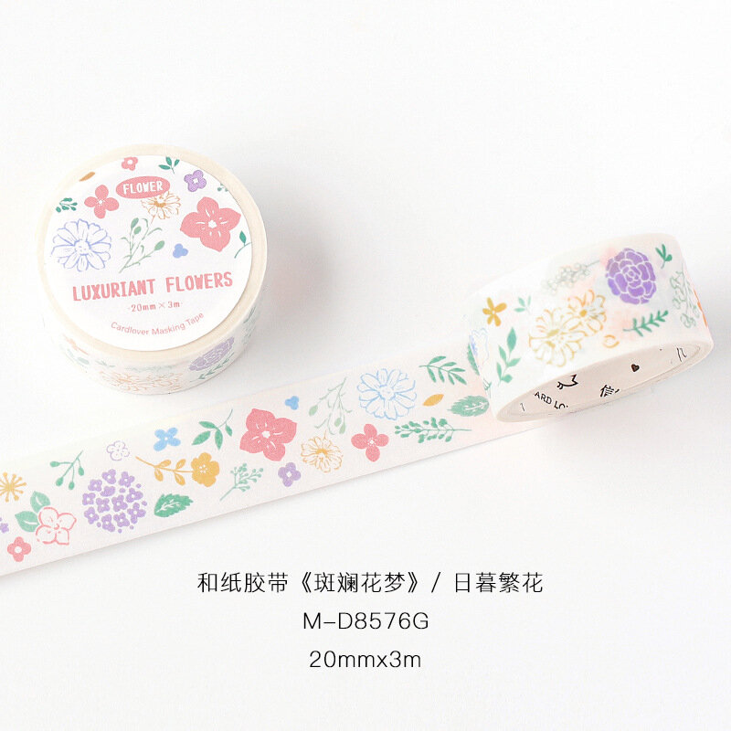 Лента Washi для любителей букв, цветная серия цветочных мечтаний, свежее цветочное украшение для журнала, основа для коллажа