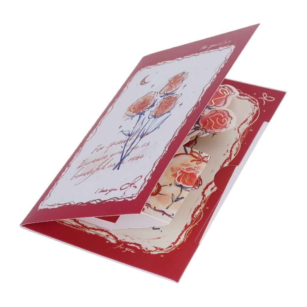 Цветочная Всплывающая Открытка 3D Всплывающие Поздравительные Открытки с Пустыми Открытками для Заметок и Конвертом на День Матери, День Святого Валентина, Подарок на День Рождения