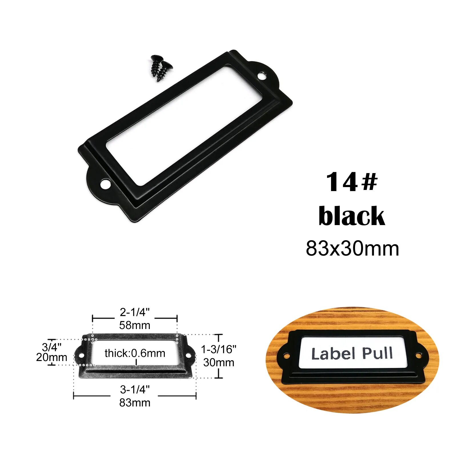 12pcs Iron File Cabinet Drawer Name Card Holder Label Pull Frame Handle For Jewelry Chest Furniture Cabinet Wood Gift Box Case