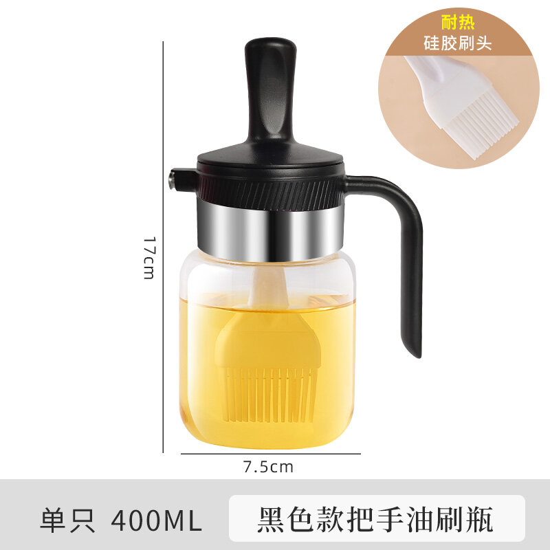 Высокотемпературная пищевая силиконовая кисть для масла, бутылка для масла, специальная кисть для блинов, интегрированная кухонная барбекю, стеклянная масляная емкость