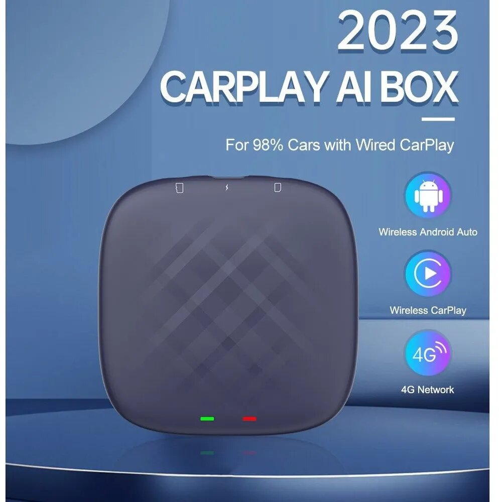 Приставка CarPlay AI Box 8ГБ/128ГБ, беспроводной CarPlay, Android Auto (Qualcomm 8-ядерный)
